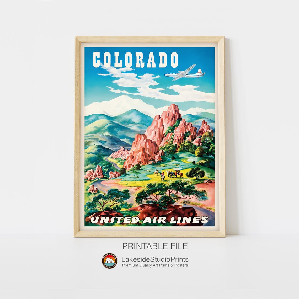 Colorado Vintage Travel Poster ,Decor For Living Room Bedroom, 12x18 ...