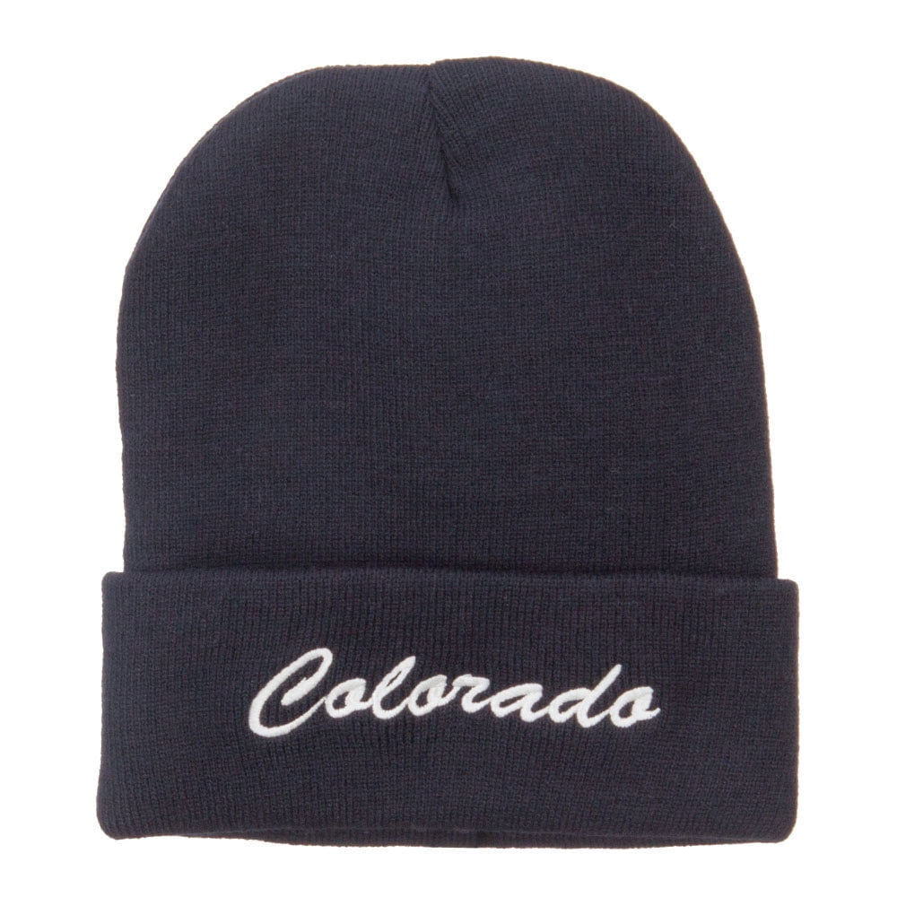 Colorado Western State Embroidered Long Beanie - Navy OSFM - Walmart.com