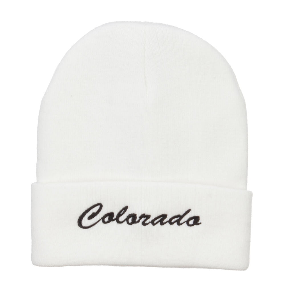 Colorado Western State Embroidered Long Beanie - White OSFM - Walmart.com