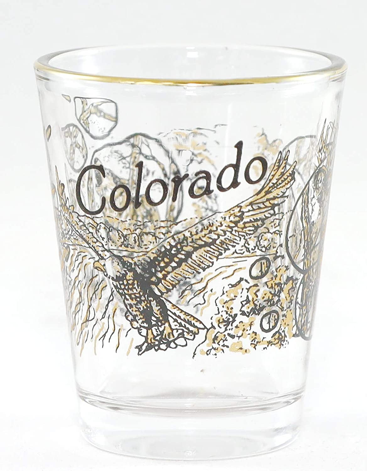 Colorado Wildlife Eagle Deer and Wolf shot glass - Walmart.com
