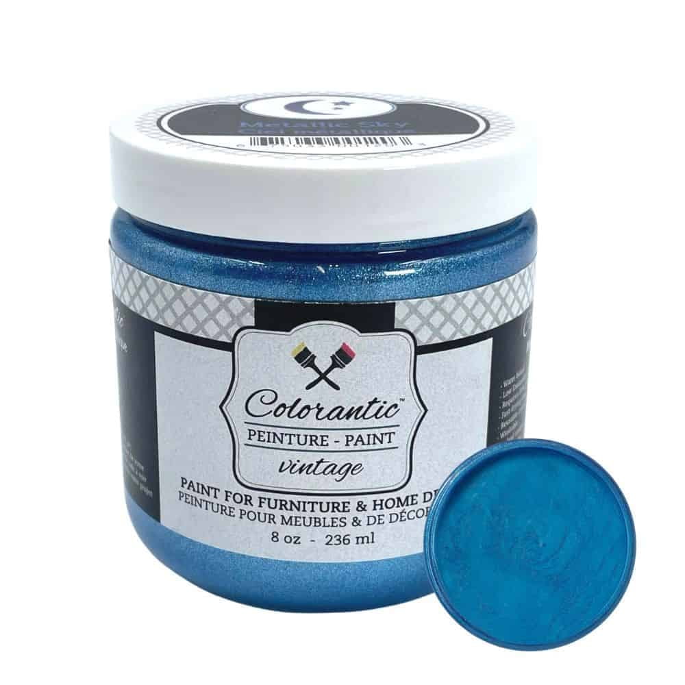 Colorantic | Blue Metallic | Furniture DIY Metallic Chalk Paint for ...