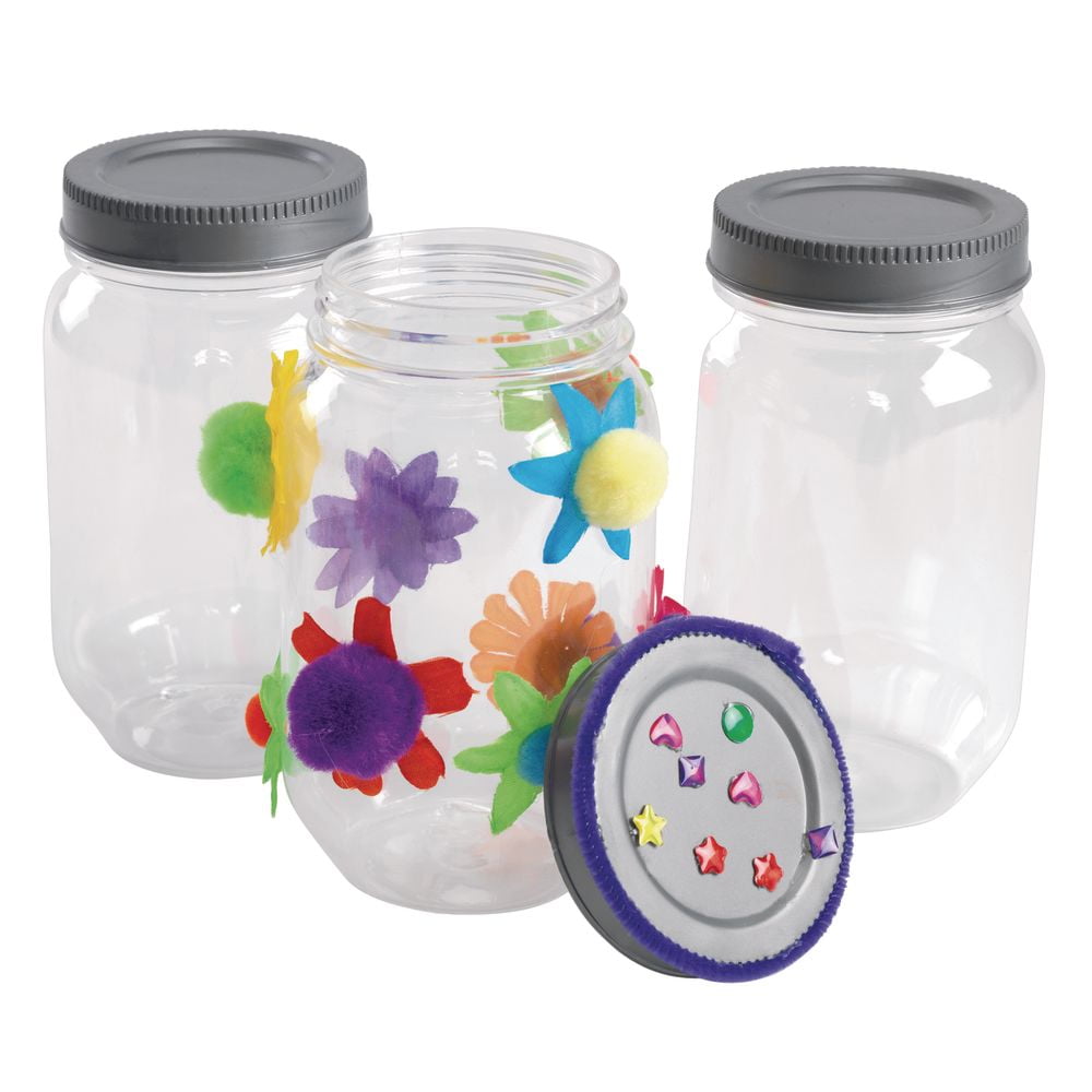 Colorations Craft Plastic Mason Jars - Set of 6 - Walmart.com