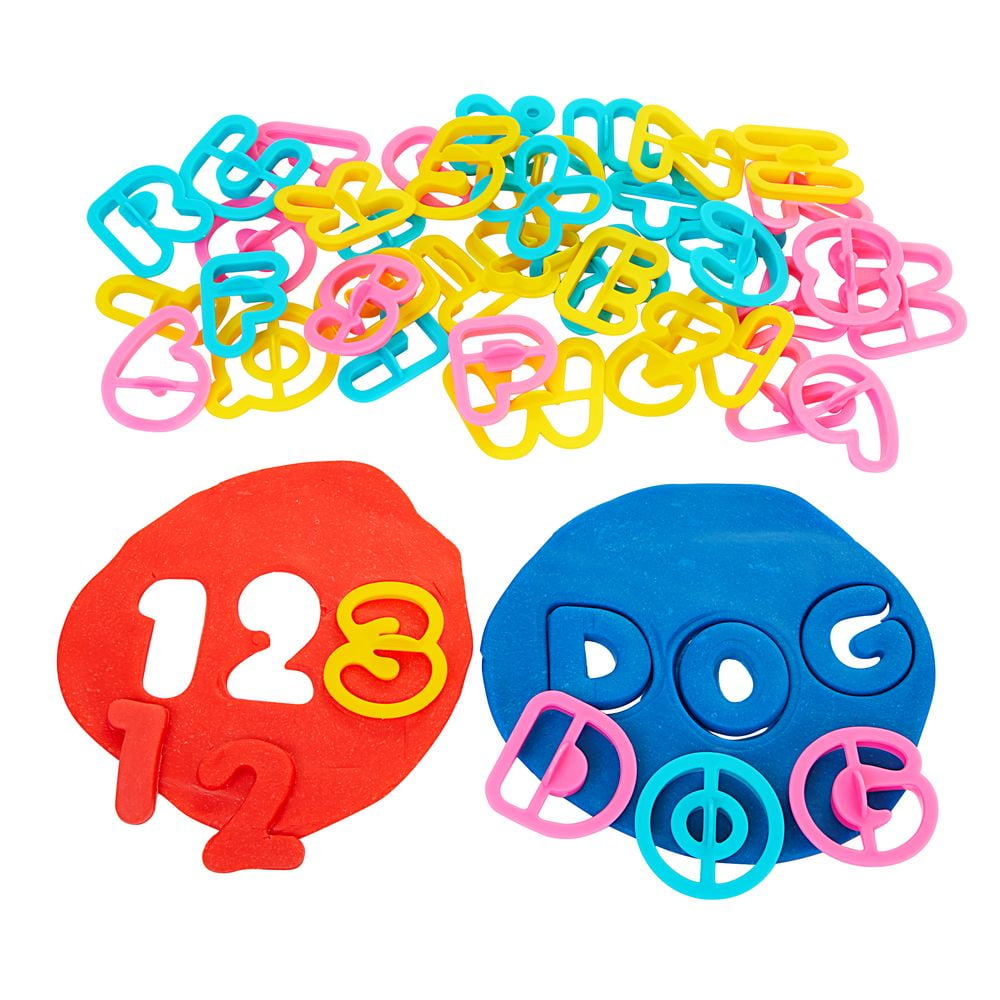 Colorations Alphabet & Number Dough Cutters - 72 Piece Set - Walmart.com