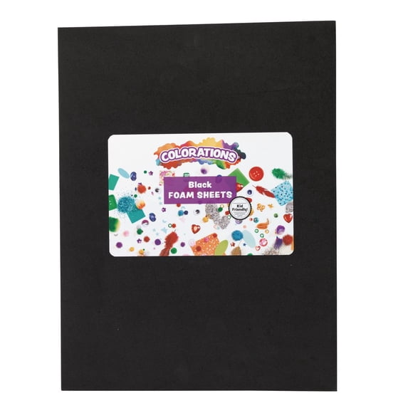 Colorations Black Foam Sheets - 10 Pack - Walmart.com