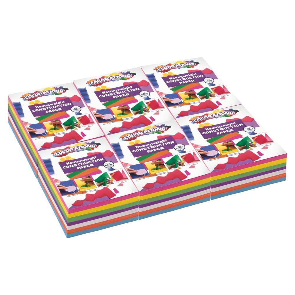 Colorations 9" x 12" Bright Construction Paper Smart Pack - 6 Packs ...