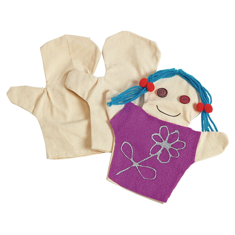 Colorations Hand Puppet Kit for Kids - Canvas Person Puppets, Set of 12 ...