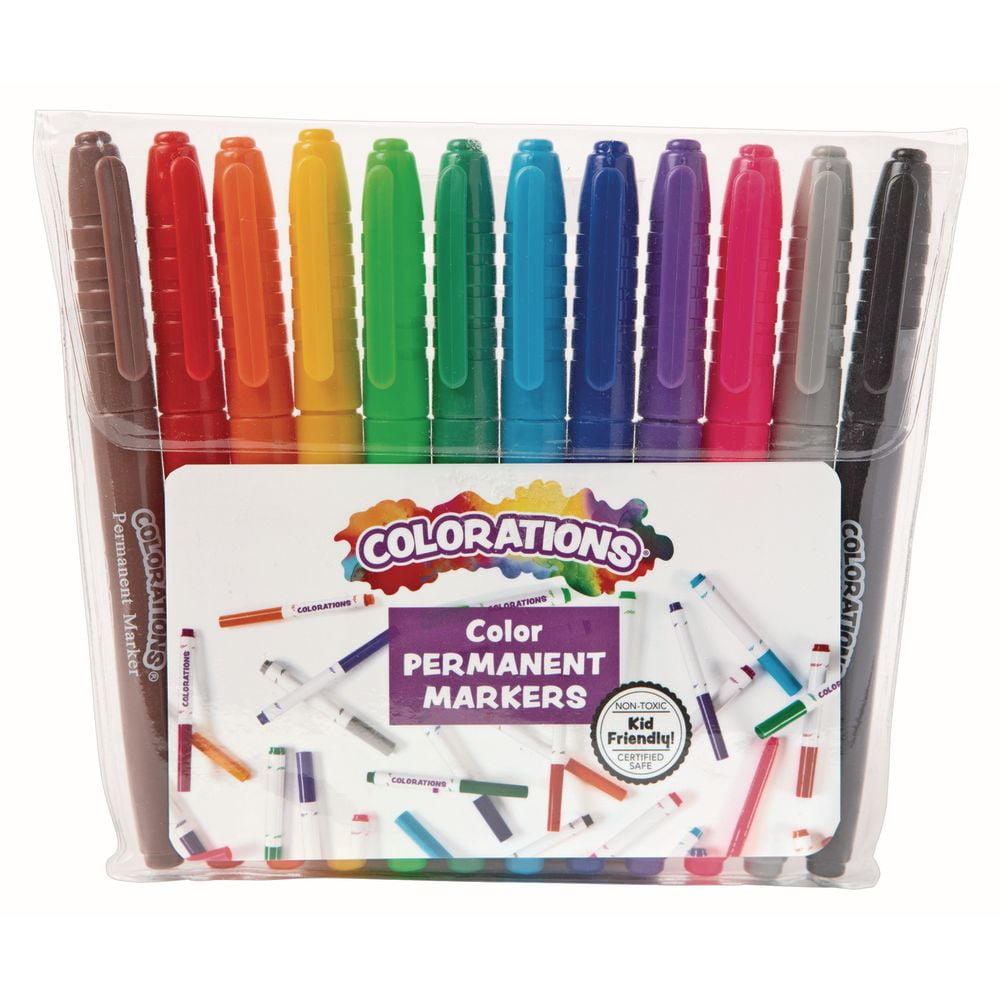 Colorations Color Permanent Markers - Set of 12 - Walmart.com