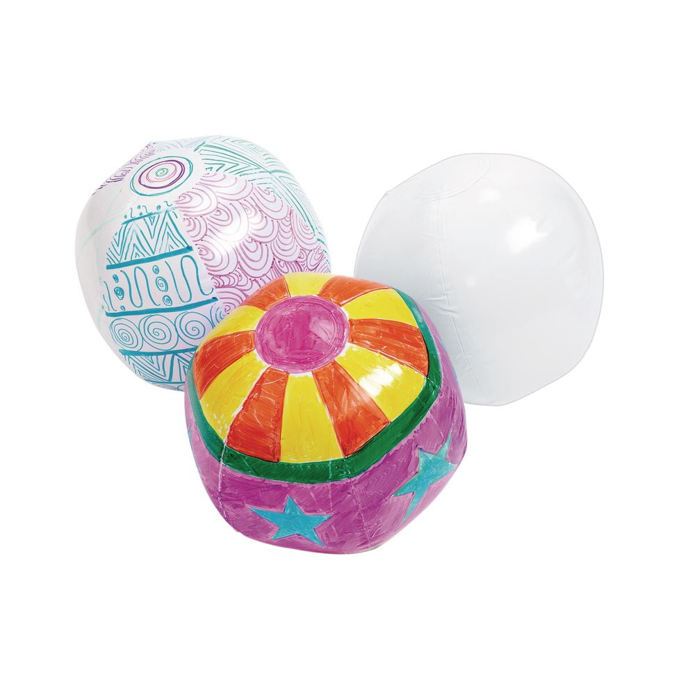 Colorations Decorate Your Own Beach Ball - Set of 12 - Walmart.com