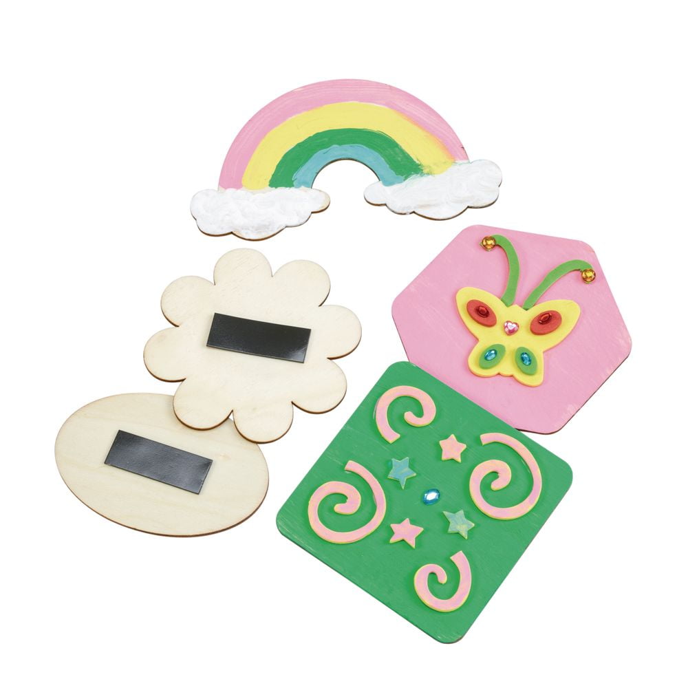 Colorations Decorate Your Own Wooden Magnet Shapes - Set of 12 ...