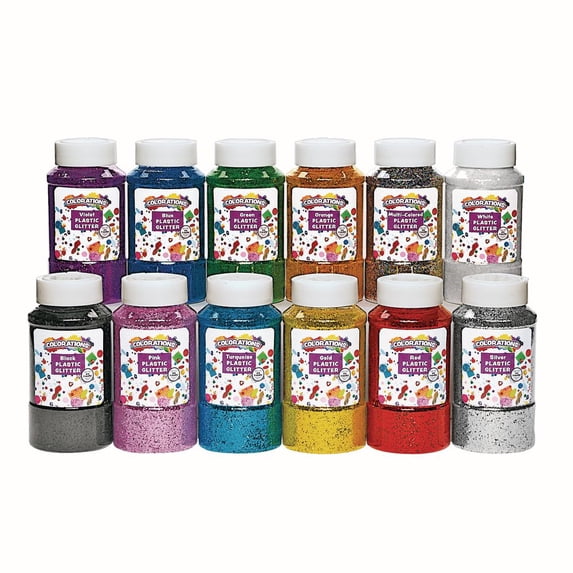 Colorations Extra-Safe Plastic Glitter, 1 lb. - Value Pack Set of All ...