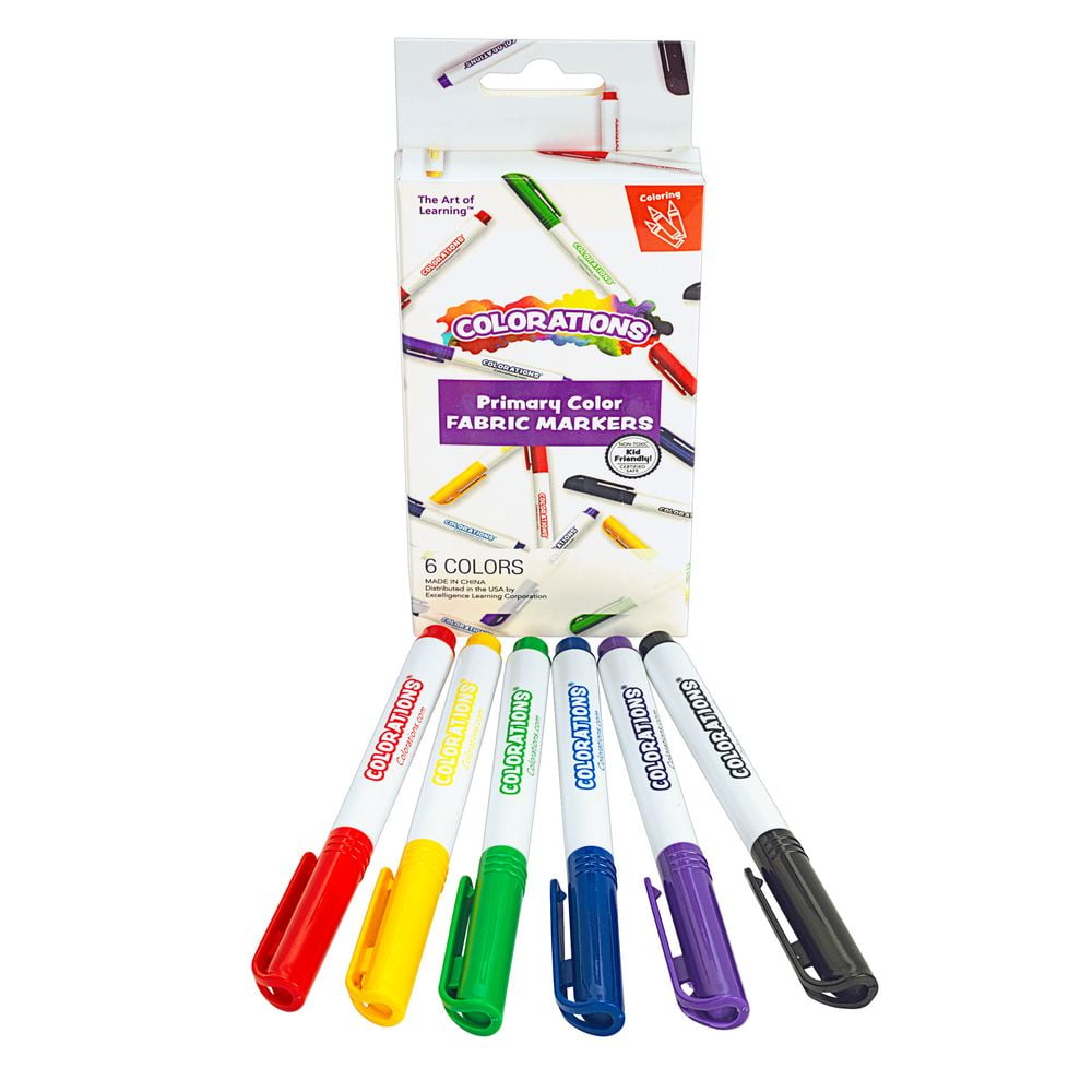 Colorations Fabric Markers - Primary Colors - Walmart.com