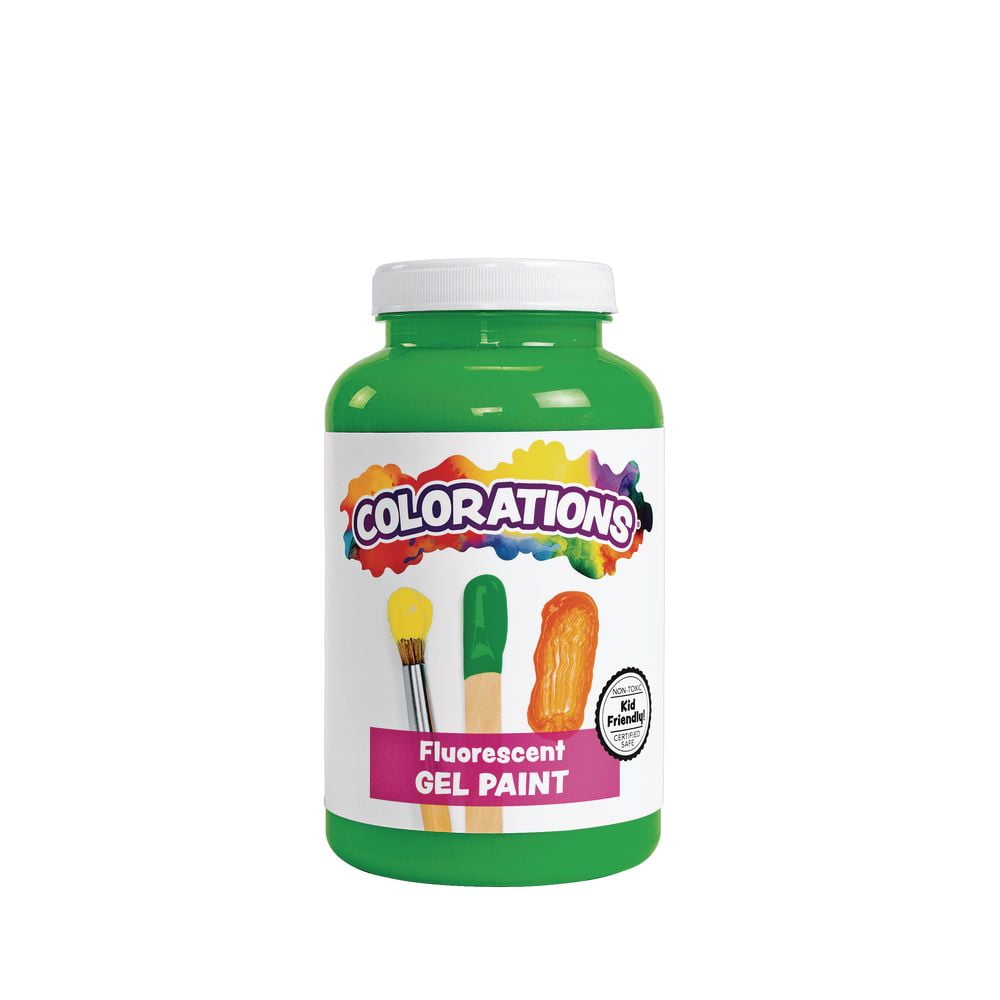 Colorations Fluorescent Gel Paint, Neon Green, 16 oz. - Walmart.com