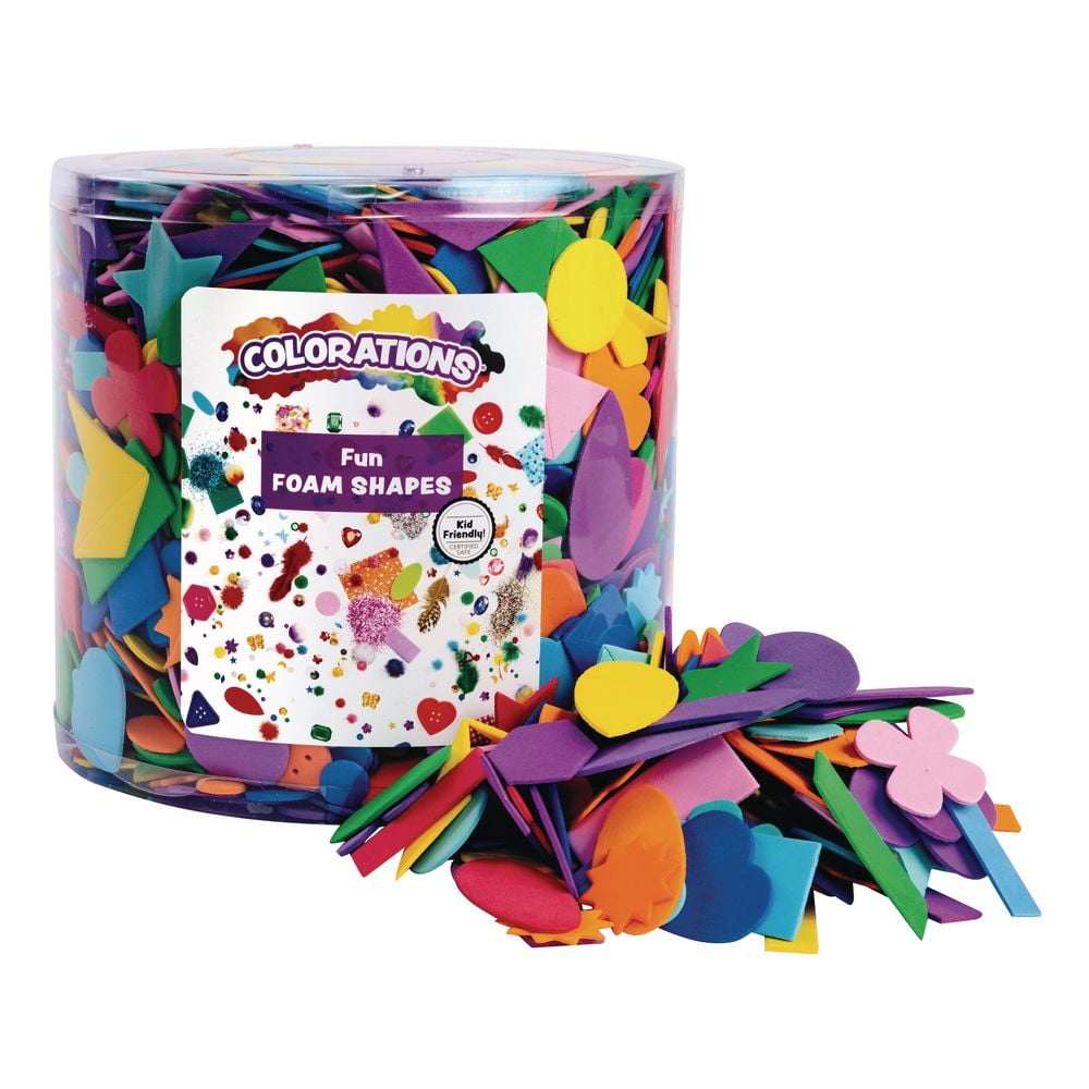 Colorations Fun Foam Shapes, 1/2lb. - Walmart.com