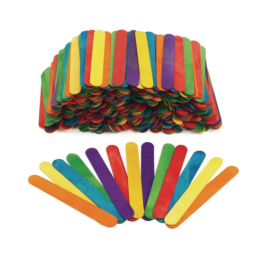 Colorations Jumbo Colored Wood Craft Sticks - 500 Pieces - Walmart.com