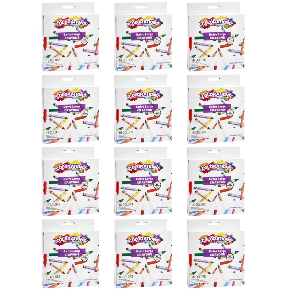 Colorations Jumbo Crayons - 16 Colors, 12 Sets - Walmart.com