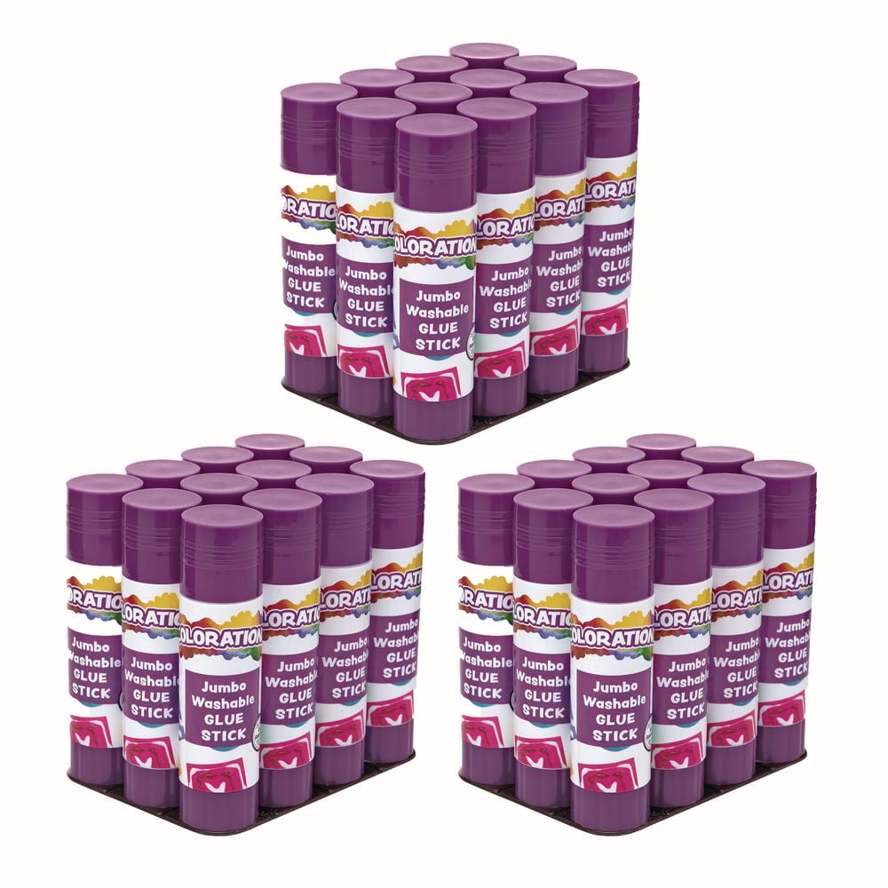 Colorations Jumbo Washable Purple Glue Sticks (1.41 oz each) - Set of ...