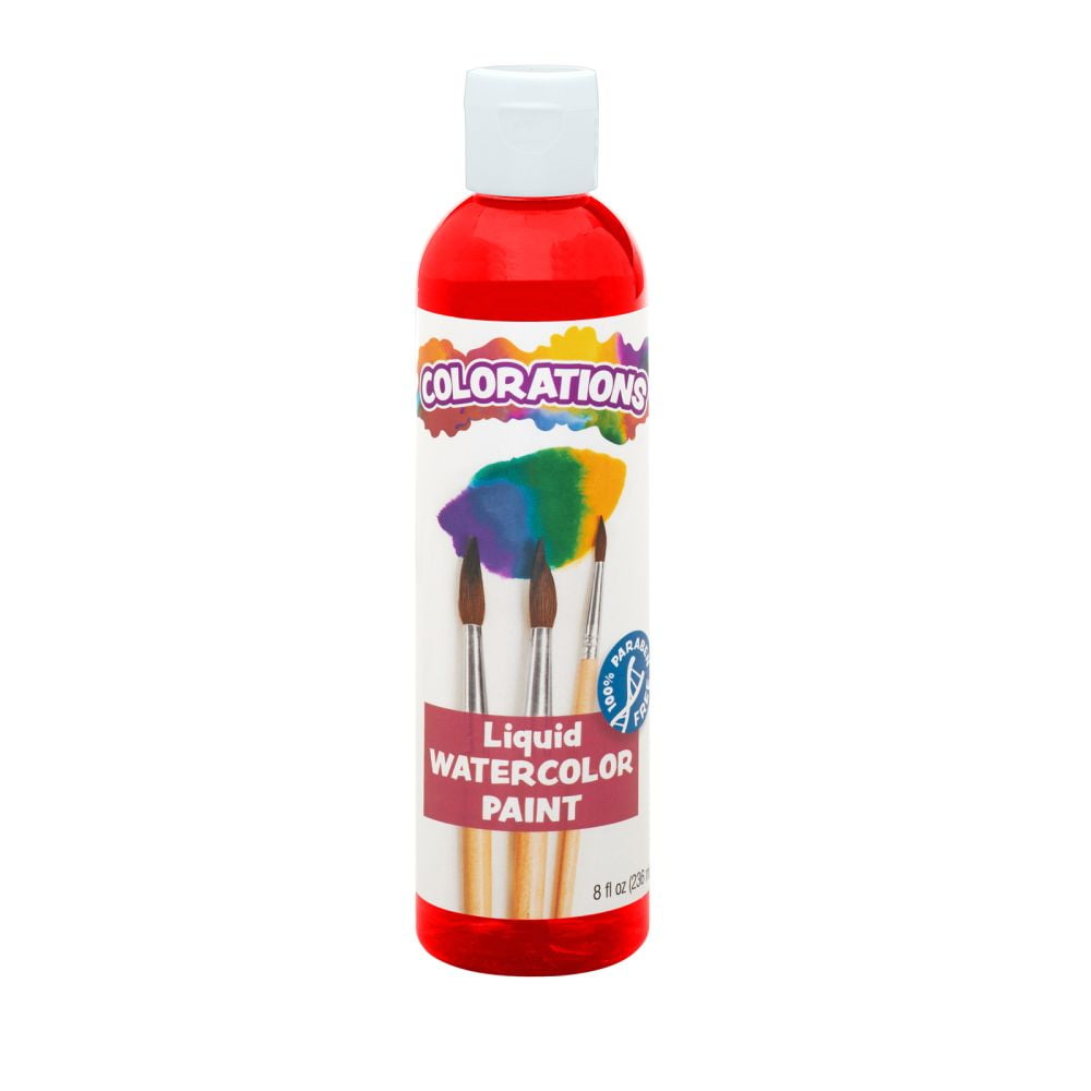 Colorations Paraben-Free Liquid Watercolor Paint -Red 8 oz. - Walmart.com