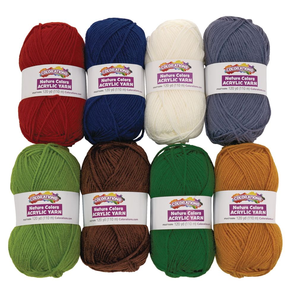 Colorations Nature Colors Acrylic Yarn - Set of 8 - Walmart.com