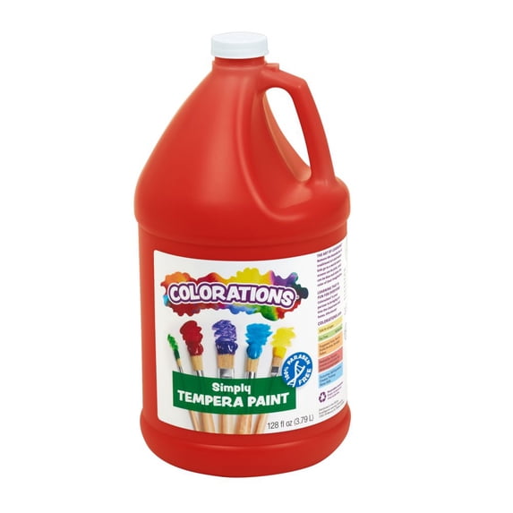 Colorations Simply Tempera Paint - Red, 1 Gallon, Vibrant Matte Color ...