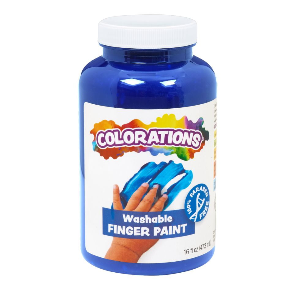 Colorations Paraben-Free Washable Finger Paint, Blue - 16 oz. - Walmart.com