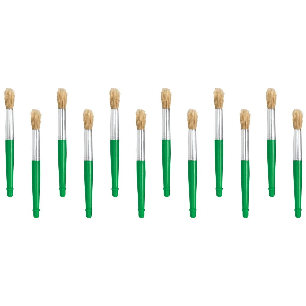 Colorations Kids Pack of 12 Jumbo Chubby Paint Brushes with Large ...
