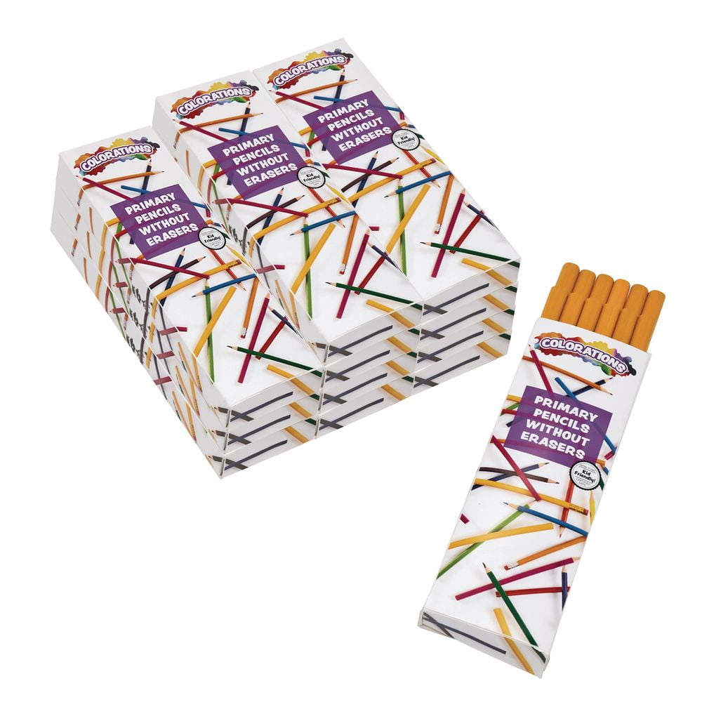 Colorations Primary Pencils - Without Erasers, Set of 144 - Walmart.com