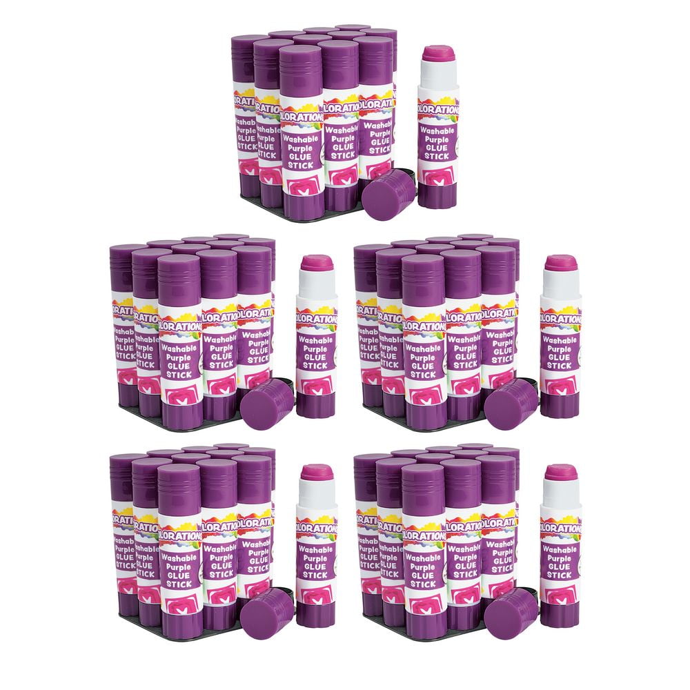 Colorations Purple Glue Sticks, .32oz - 60 Pieces - Walmart.com