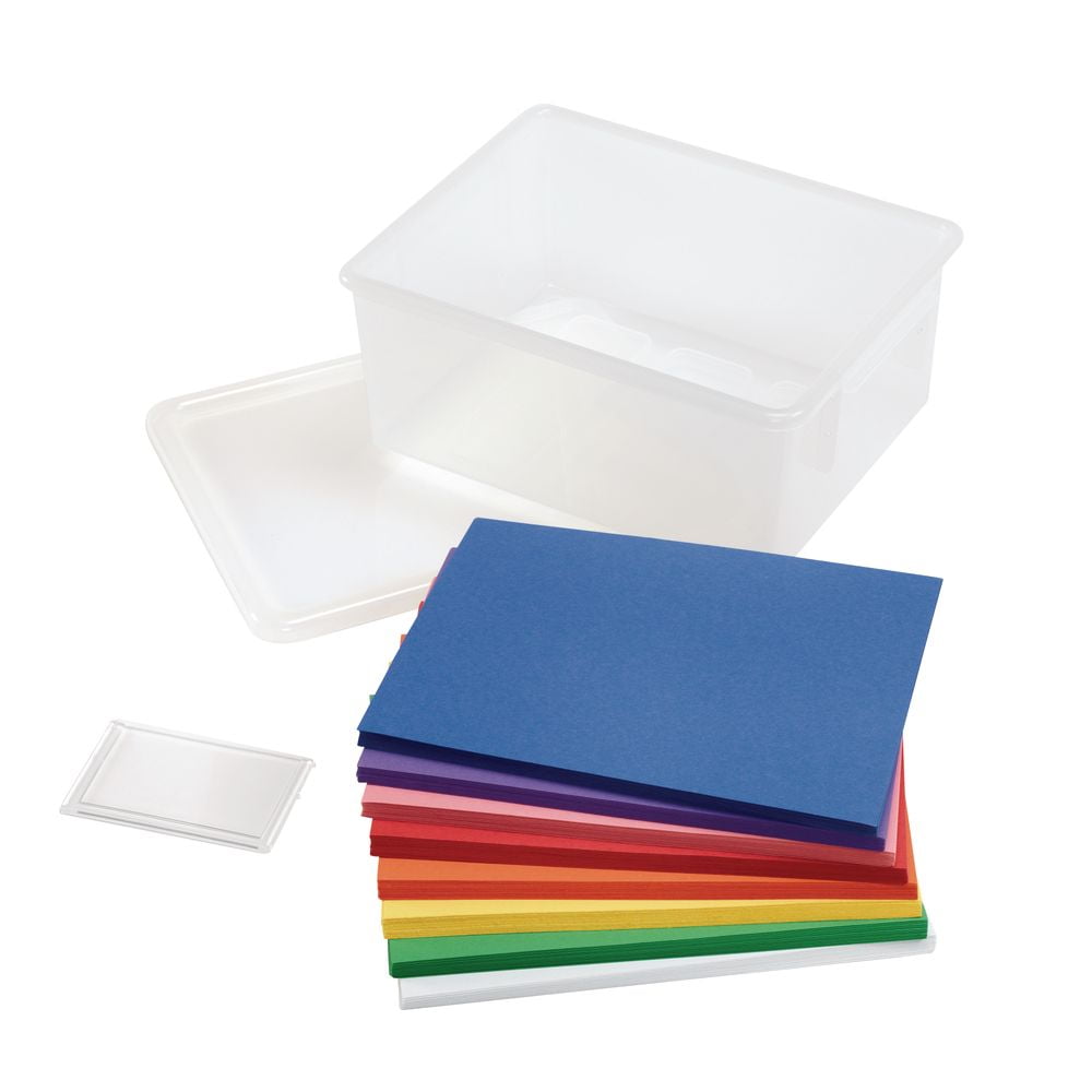 Colorations Rainbow Colors Construction Paper with Storage Bin, 8 ...