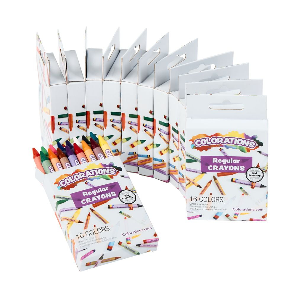 Colorations Regular Crayons , 12 Packs, Each 16 Colors - Walmart.com