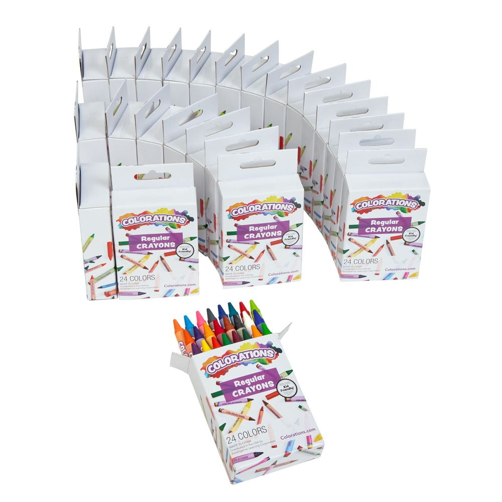 Colorations Regular Crayons, 24 Packs, Each 24 Colors - Walmart.com