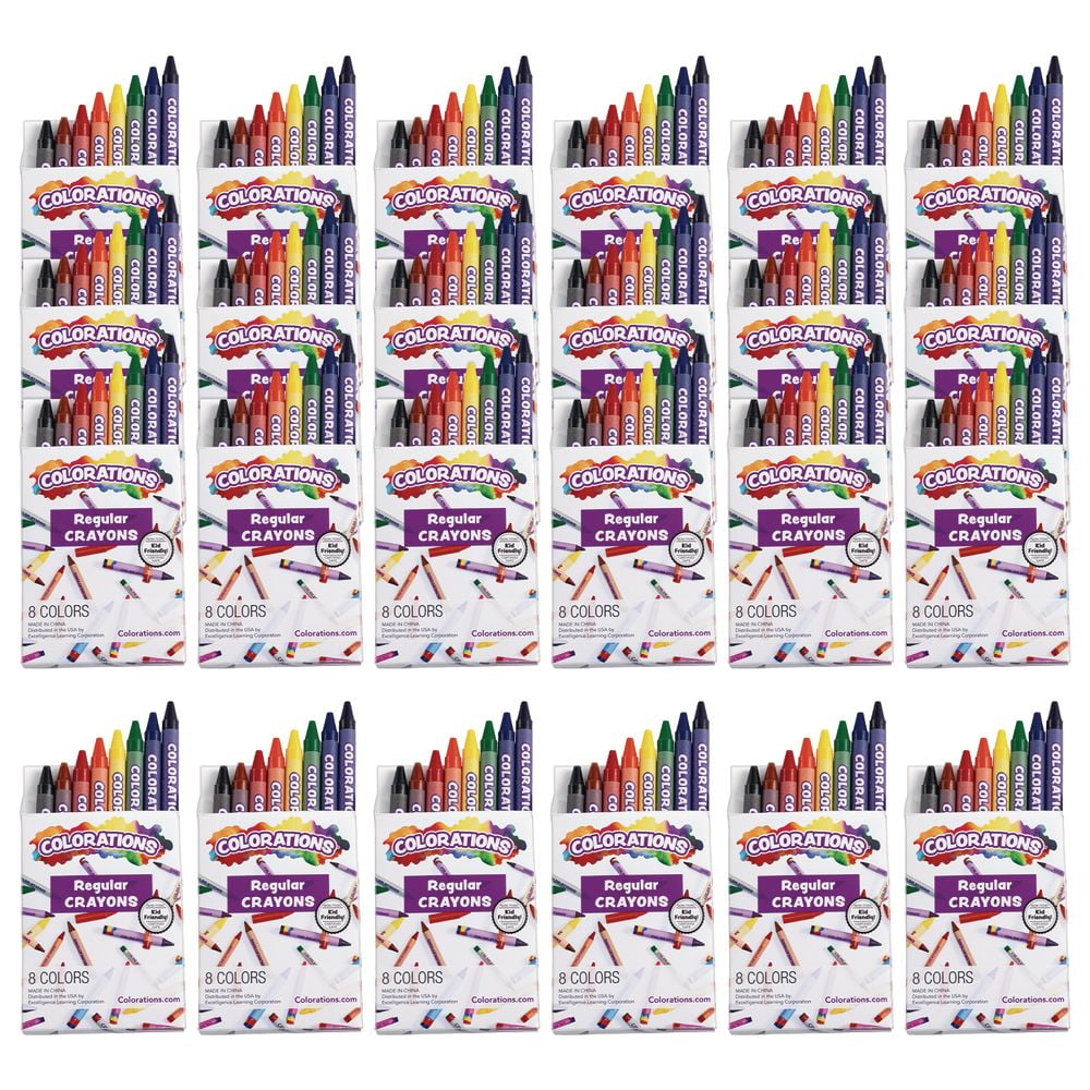 Colorations Regular Crayons - 24 Packs, Each 8 Colors - Walmart.com