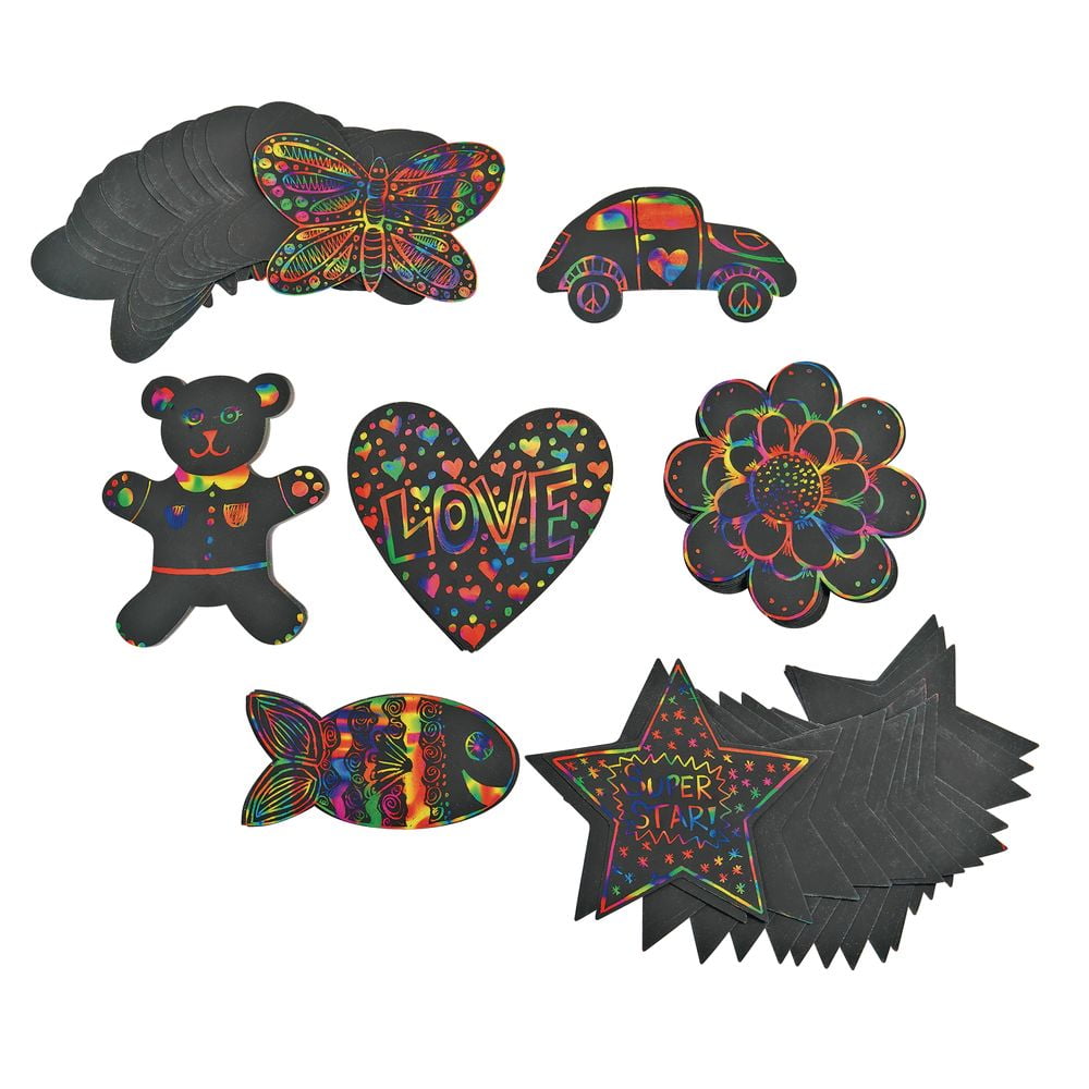 Colorations Scratch Designs Shapes - Set of 98 - Walmart.com