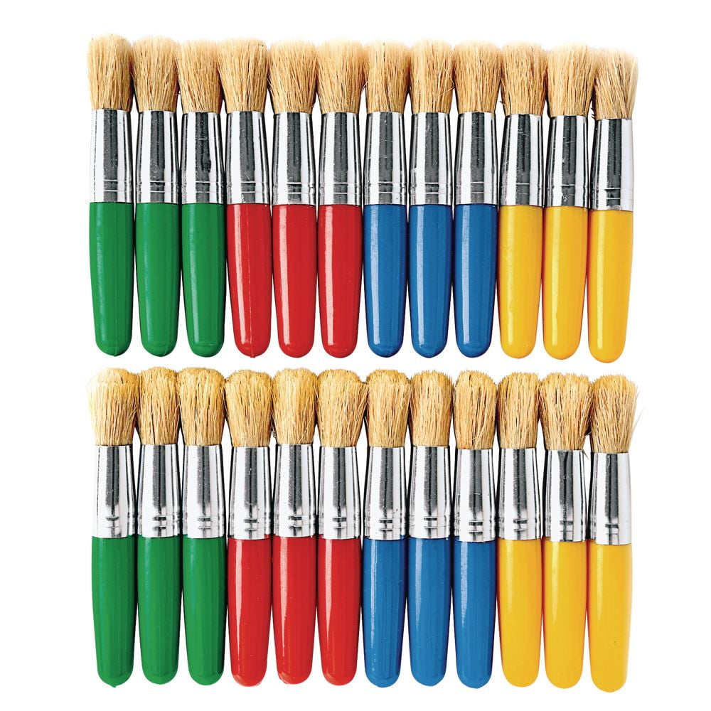 Colorations Stubby Plastic Chubby Brushes - Set of 24 - Walmart.com