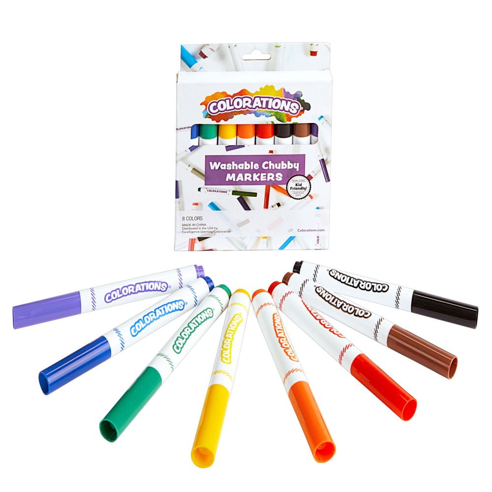 Colorations Kids Craft Chunky Washable Markers - Set of 8 - Walmart.com