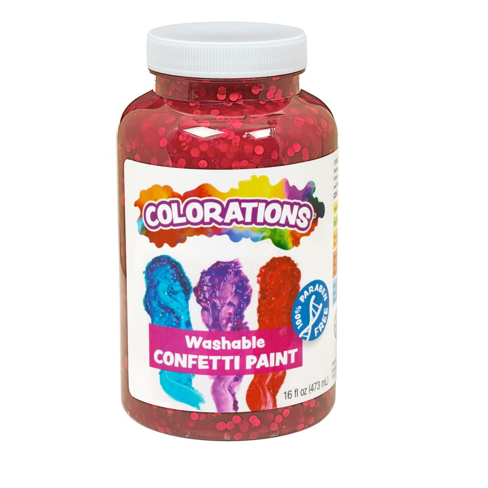 Colorations Paraben-Free Washable Confetti Paint - Red, 16oz - Walmart.com