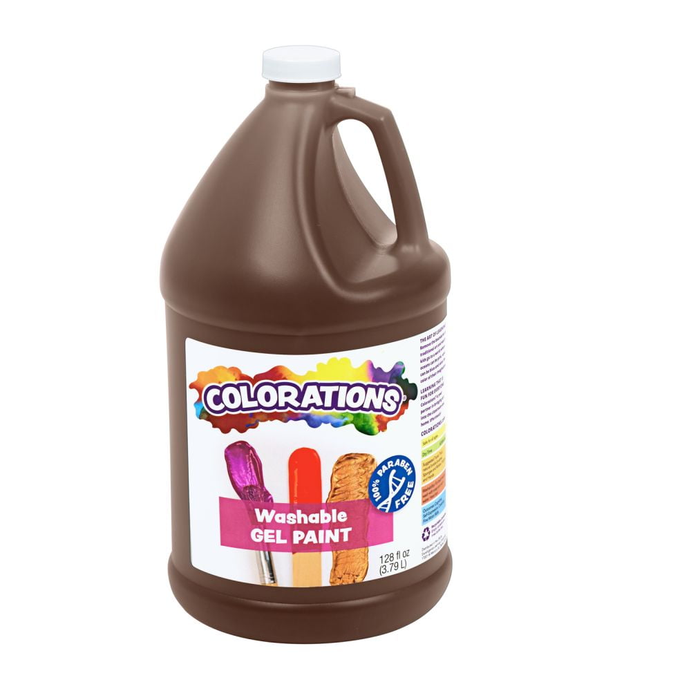 Colorations Paraben-Free Washable Gel Paint, Brown- Gallon - Walmart.com