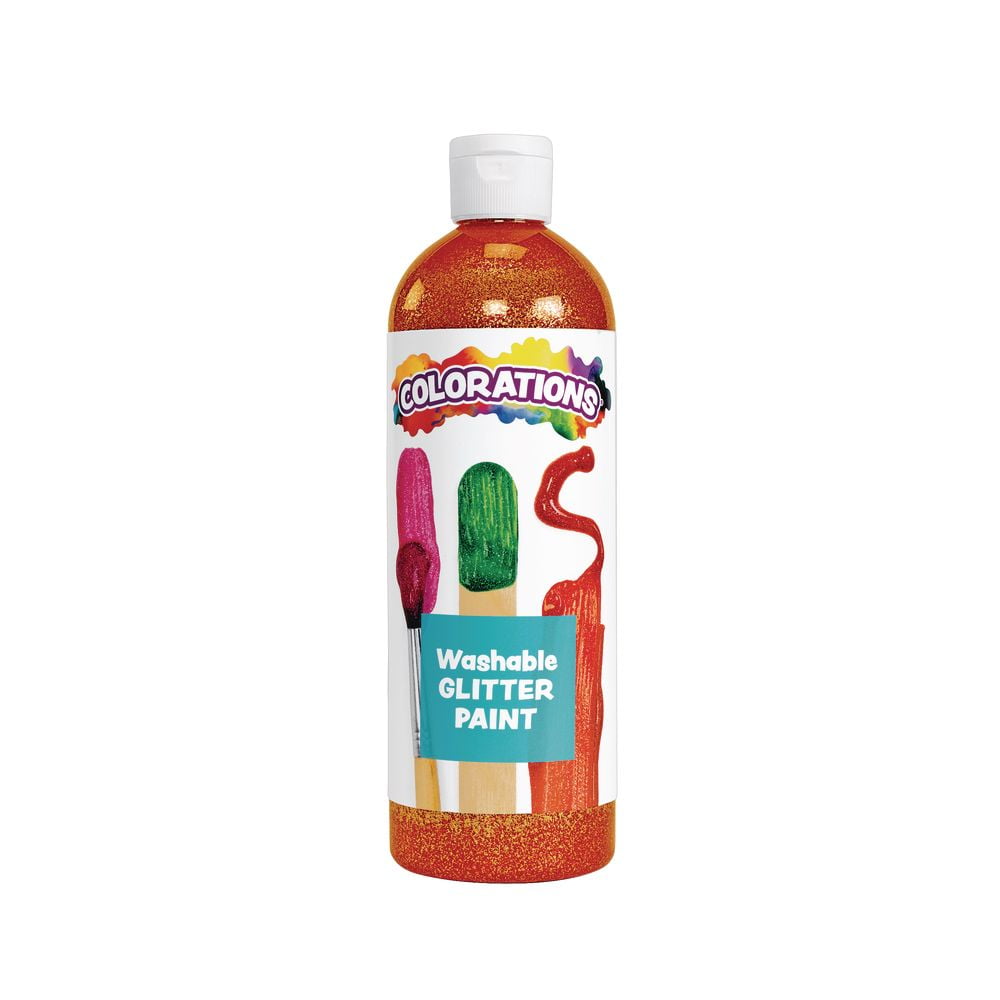 Colorations? Washable Glitter Paint, Orange - 16 oz. - Walmart.com