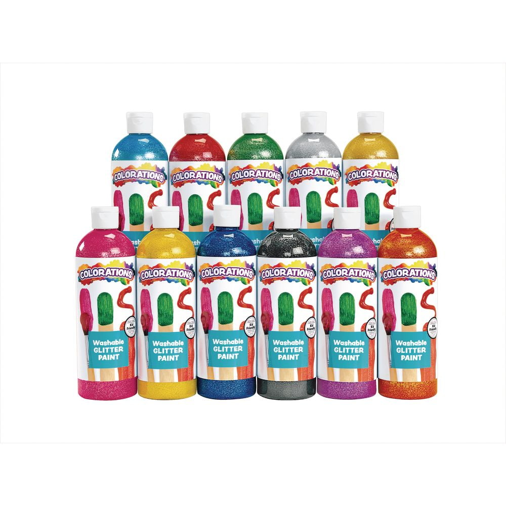 Colorations Washable Glitter Paints, 16 oz. - Set of 11 - Walmart.com