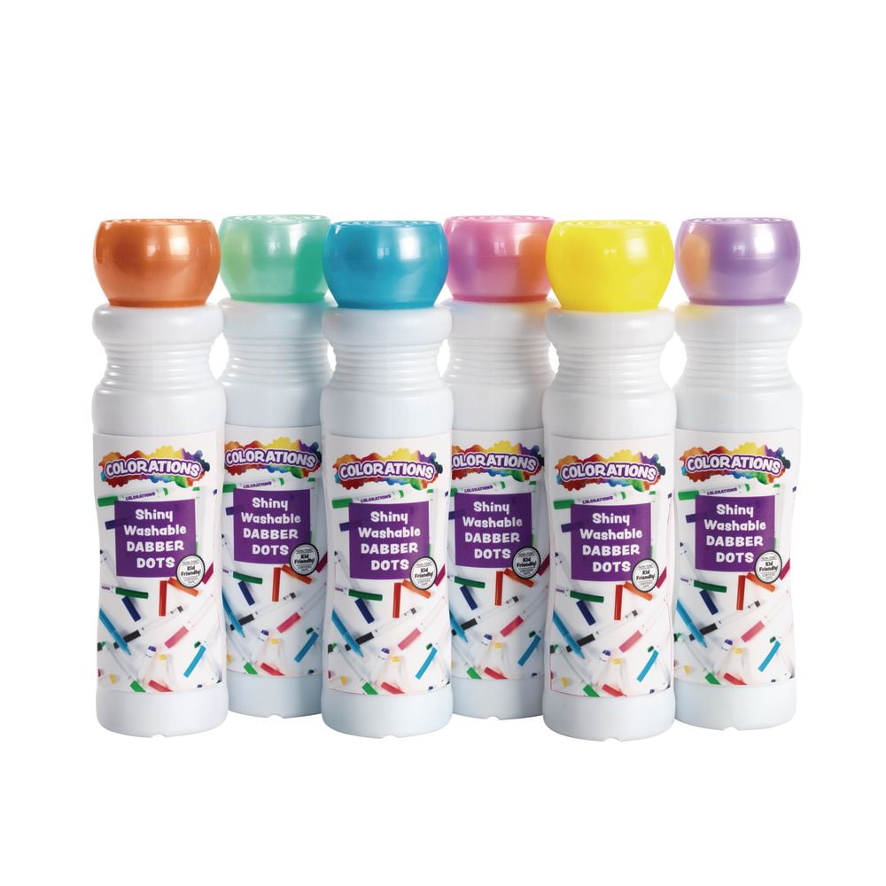 Colorations Washable Shiny Dabber Dot Markers - Set of 6 - Walmart.com