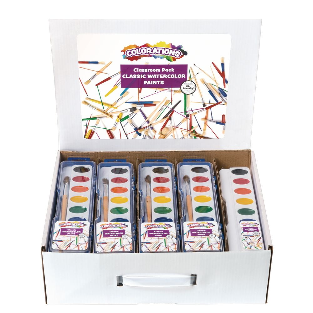 Colorations Washable Watercolor Paint Classroom Value Pack - 28 Sets ...