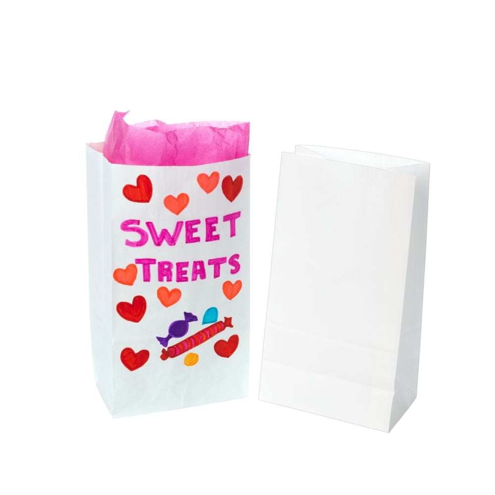 Colorations White Paper Craft Bags - Set of 100 - Walmart.com