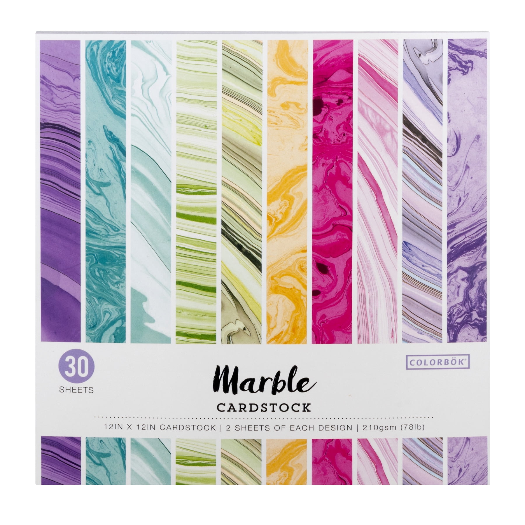Colorbök Multicolor Marble Cardstock, 12"x12", 121 lb./180 Gsm, 30 ...