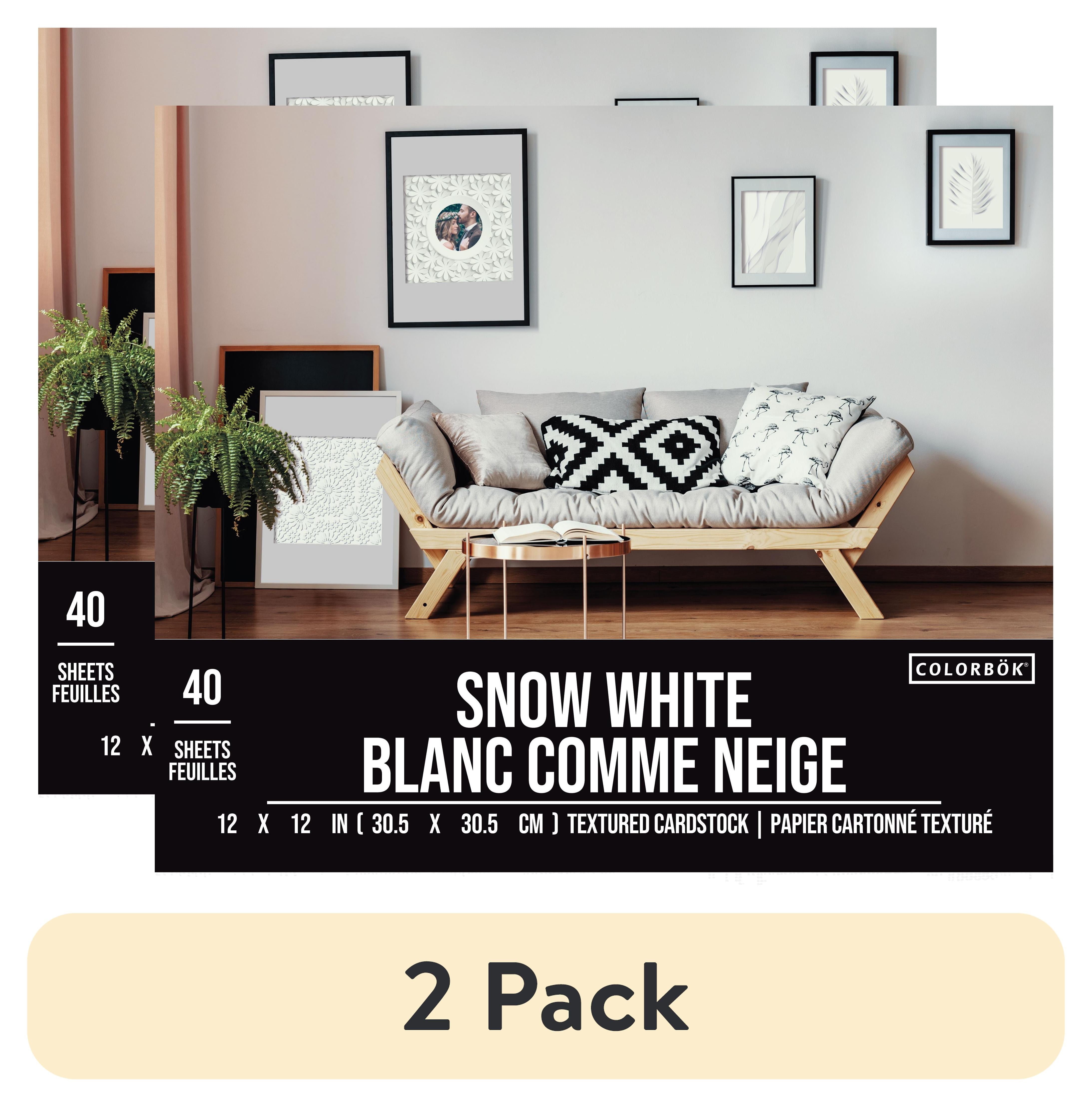 (2 pack) Colorbök Snow White Textured Cardstock, 12”x12”, 121 lb./180 ...