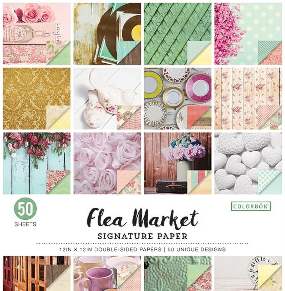 Colorbök Solid 12" Multicolor Flea Market Signature Paper, 50 Count ...