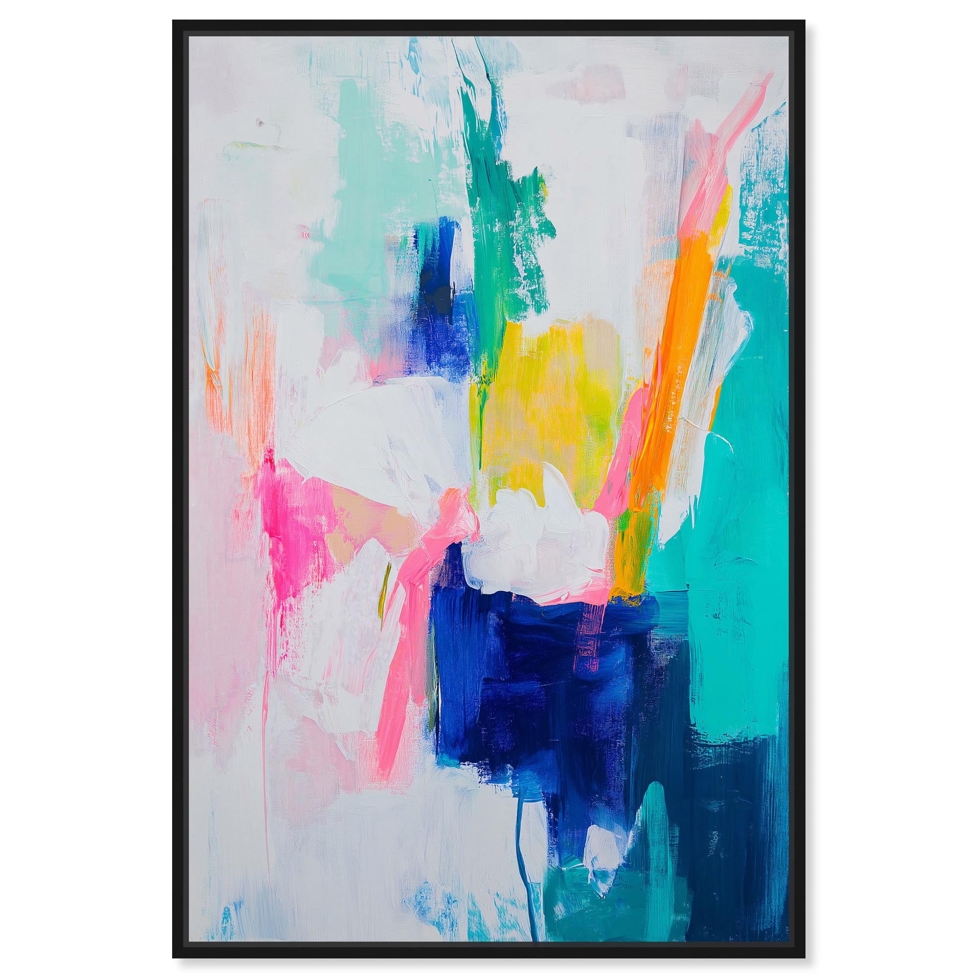 Colorbell Sunrise Canvas Modern Color Abstract by Art Remedy, Black ...