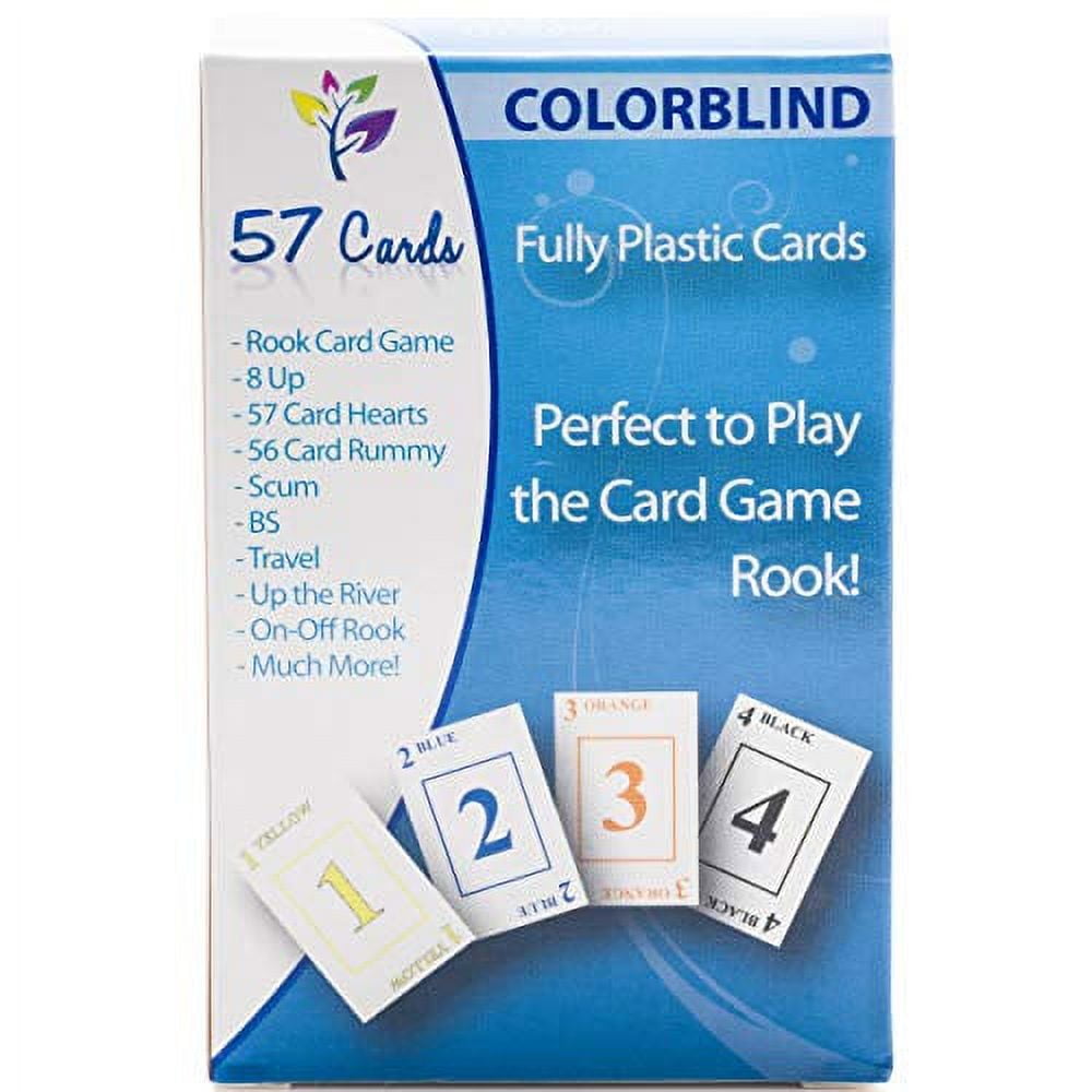 Colorblind: Fully Durable Waterproof Rook Card Game, Plastic, 57 Count ...
