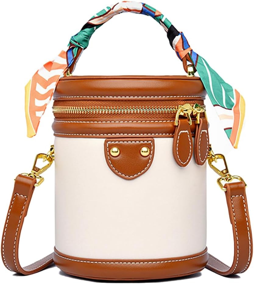 Colorblock Bucket Bag For Women, 2025 New Summer Niche Design Cylinder ...