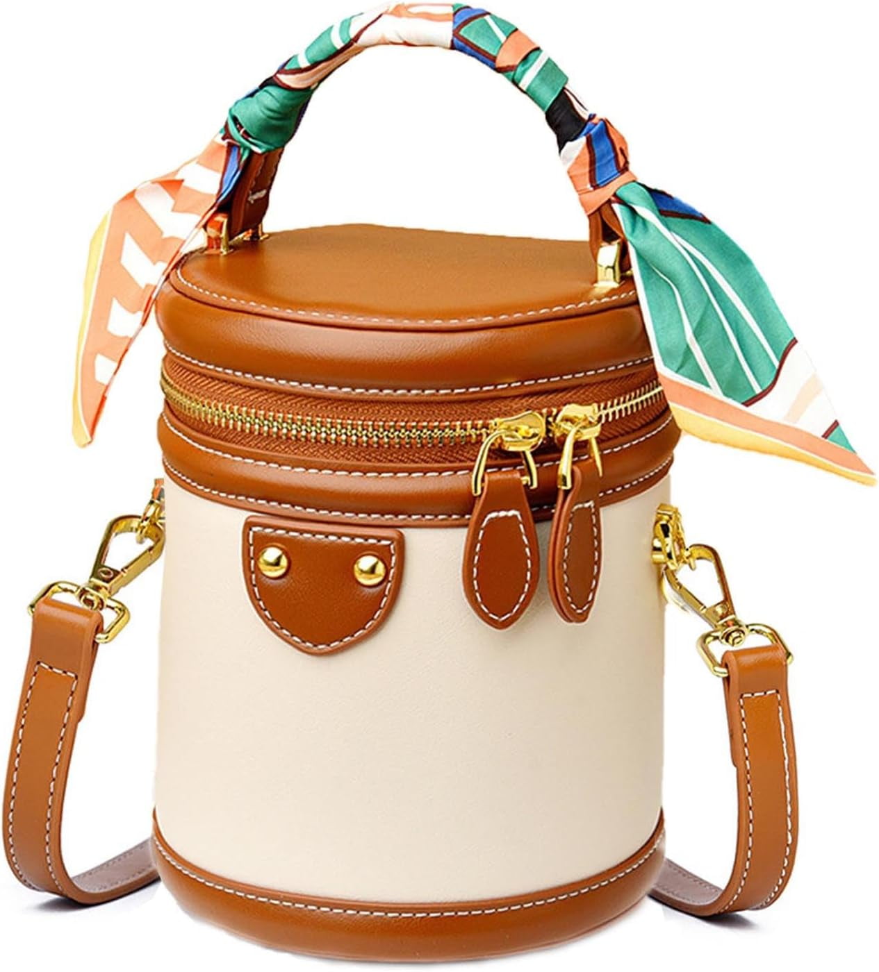 Colorblock Bucket Bag for Women, 2025 New Leather Fashion Versatile ...