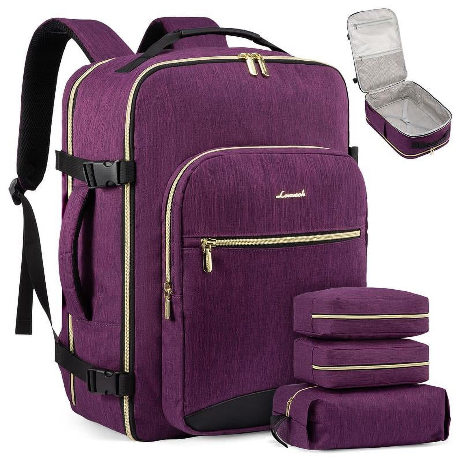 Colorblock Carry-On Travel Backpack with 3 Packing Cubes and Laptop ...