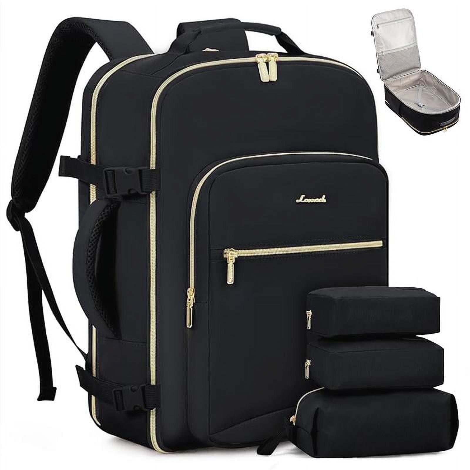 Colorblock Carry-On Travel Backpack with 3 Packing Cubes and Laptop ...